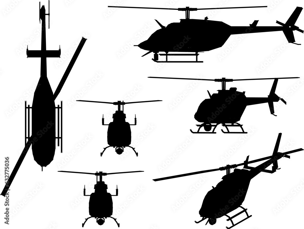Vector sketch illustration of a police helicopter design for air patrol ...