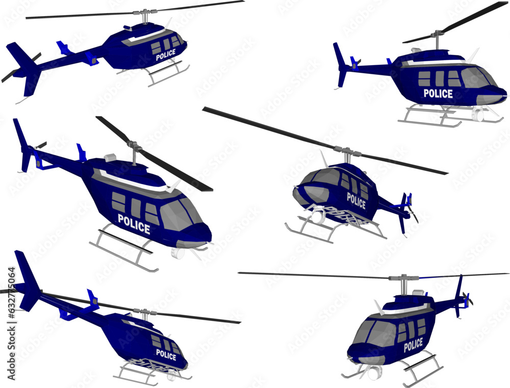 Vector sketch illustration of a police helicopter design for air patrol ...