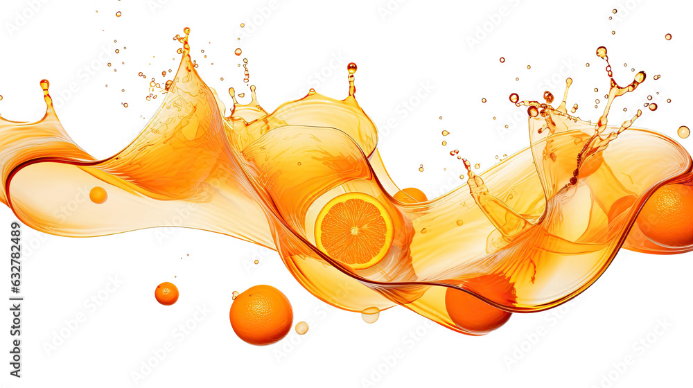 liquid tangerine dreams splash frozen in an abstract futuristic 3d ...