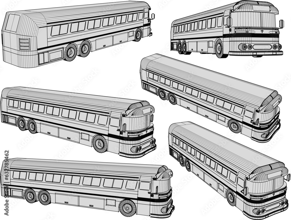Vector sketch illustration of vintage classic old bus transport car ...