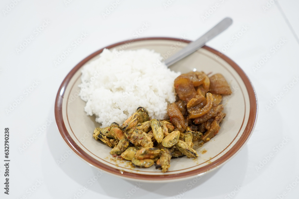 Kerang or Shell and Kikil Sapi or foot of cow for eating is a kind of ...