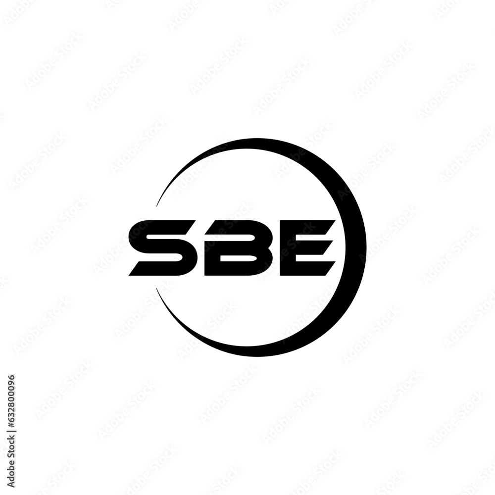 SBE letter logo design with white background in illustrator, cube logo ...