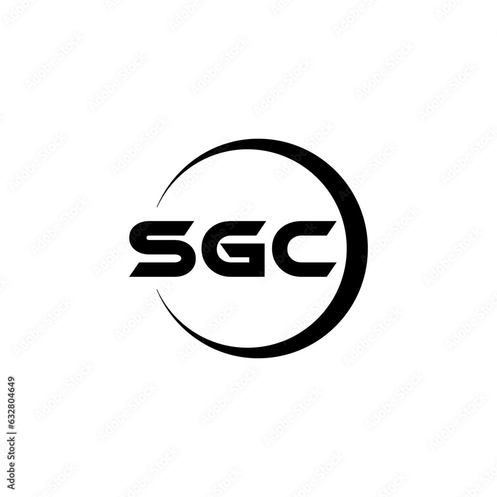 SGC letter logo design with white background in illustrator, cube logo ...