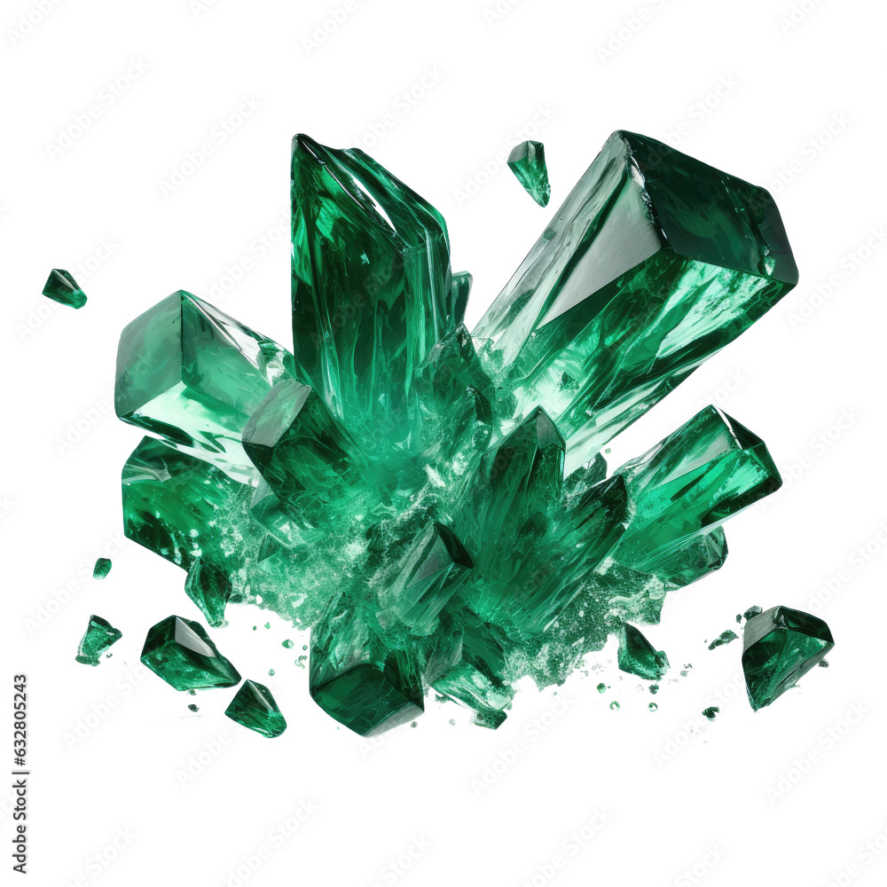 molten emerald crystals frozen in an abstract futuristic 3d texture ...