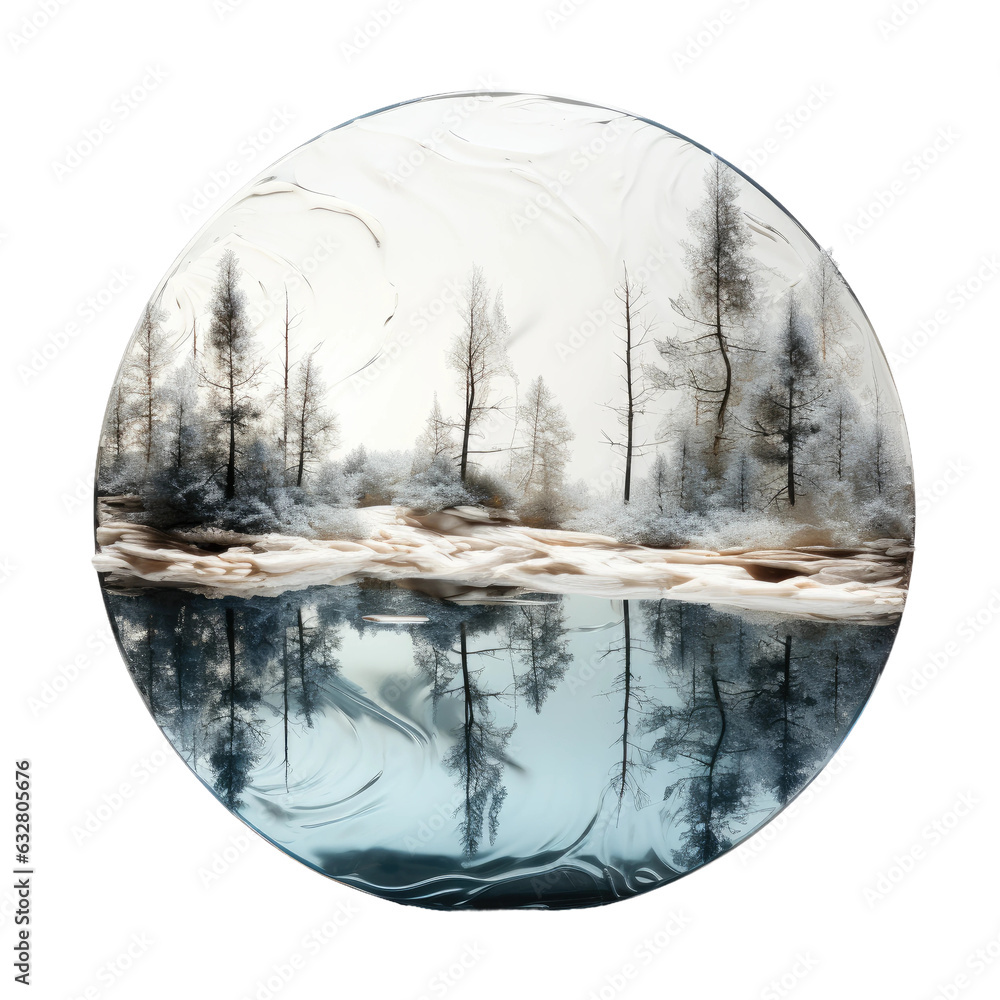 reflective mirror pools frozen in an abstract futuristic 3d texture ...