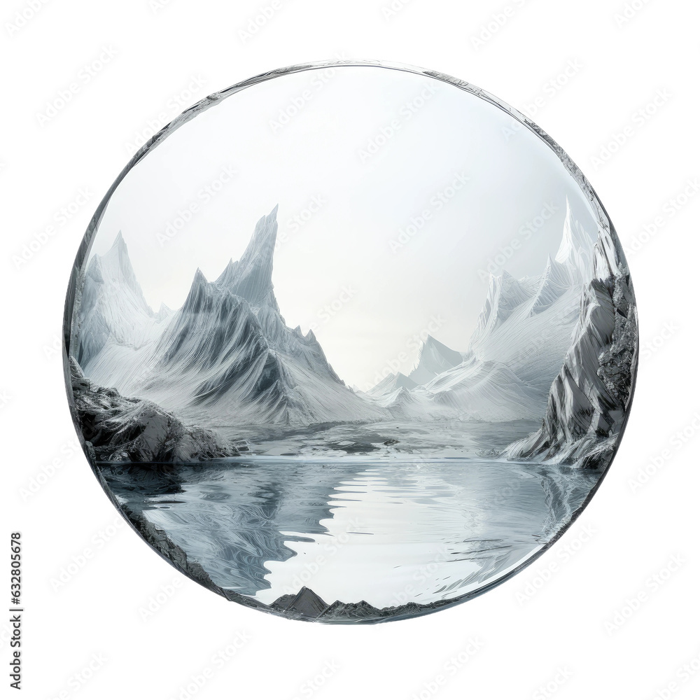 reflective mirror pools frozen in an abstract futuristic 3d texture ...