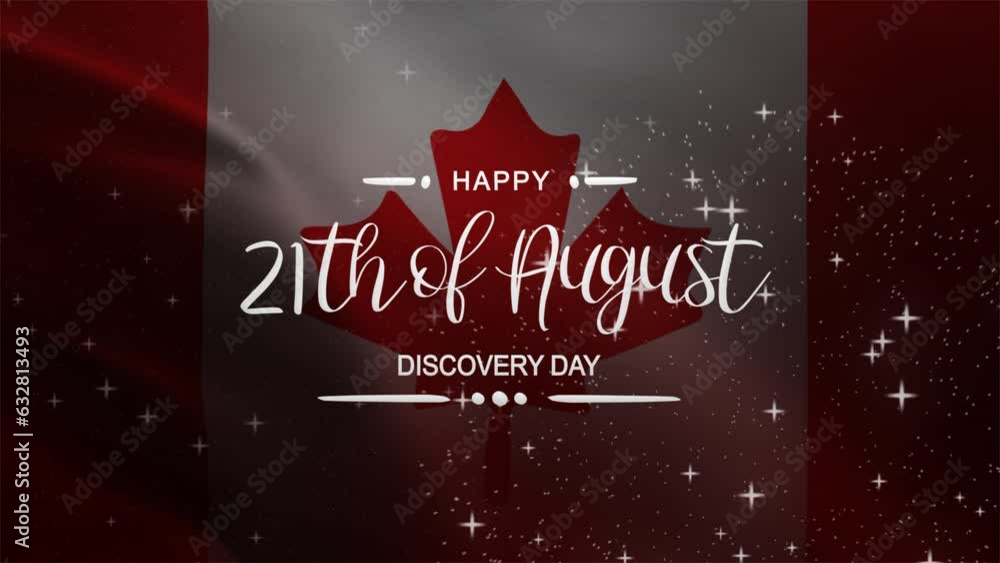Happy Discovery Day Lettering Text Animation with flag Canada ...
