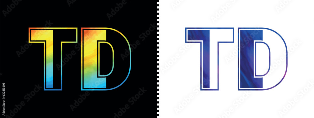 Initial letter TD logo Icon vector design template. Premium luxurious ...