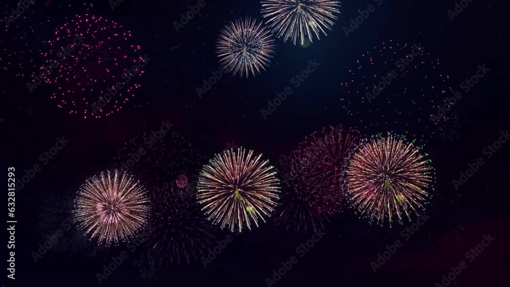 Colorful fireworks celebrations night of happiness. Festival fireworks ...