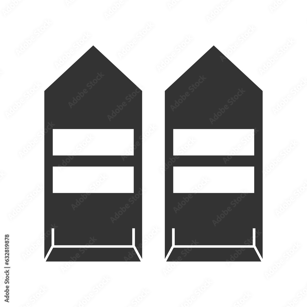 Vector illustration of military rank icon in dark color and transparent ...