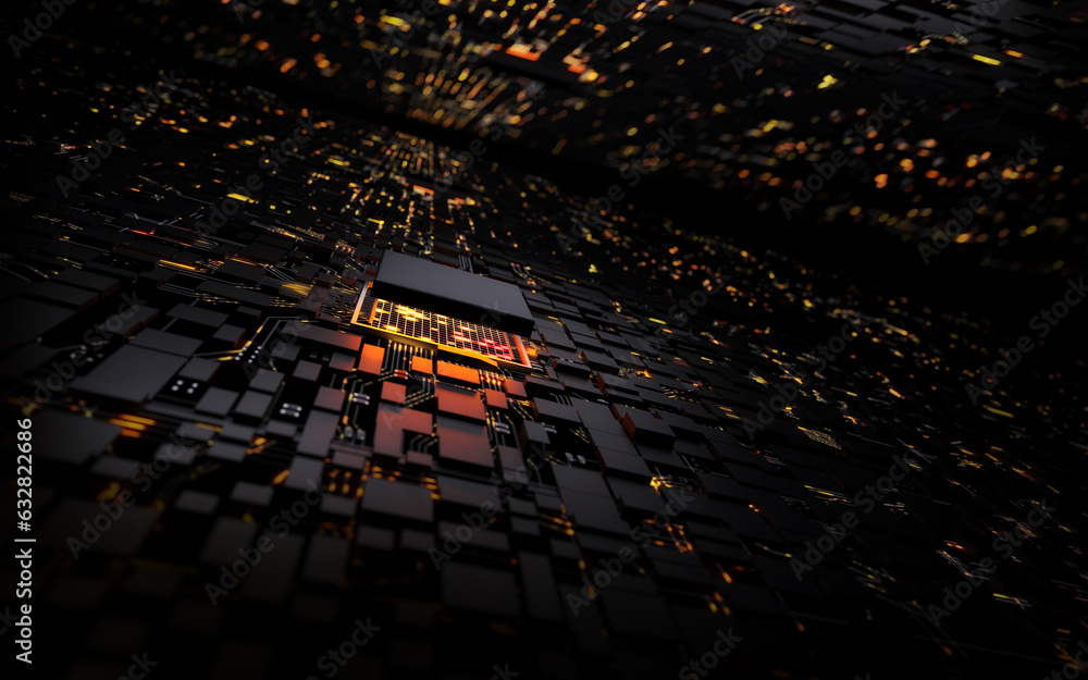 3D rendering microprocessor CPU chipset central processor unit on the ...