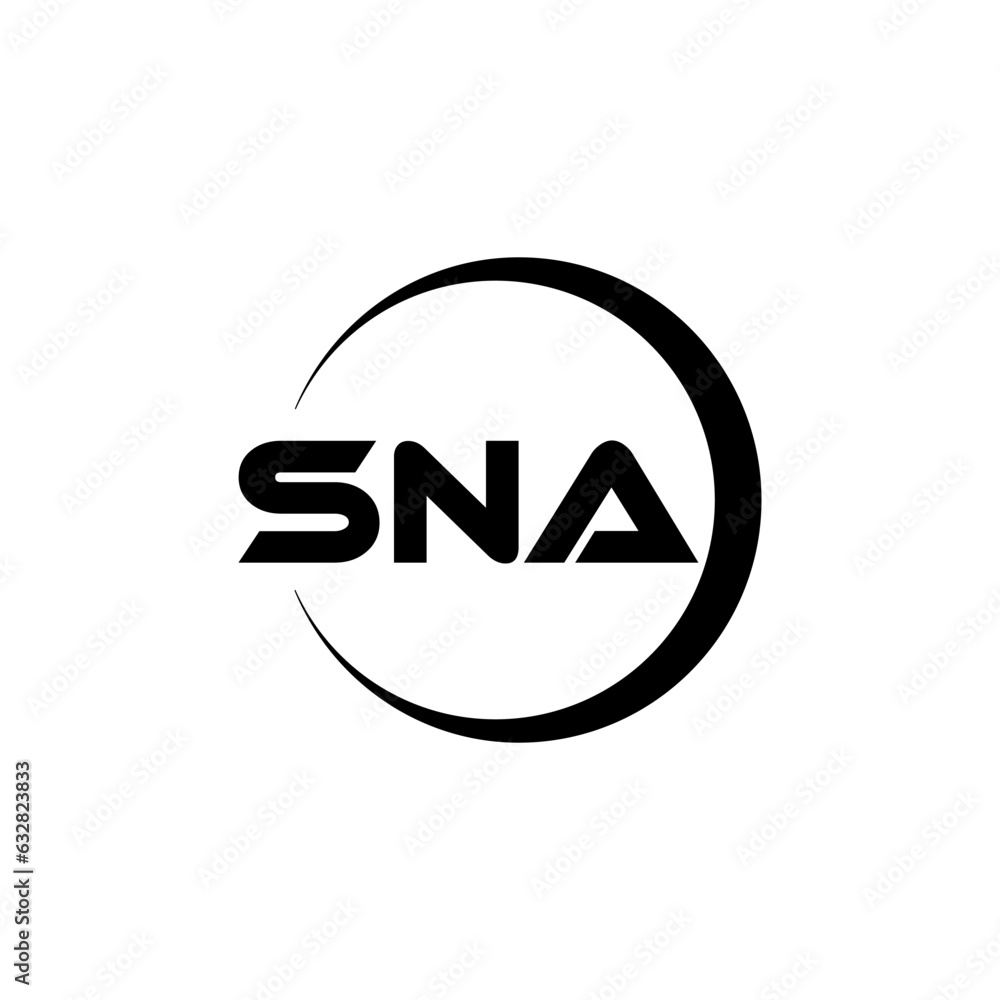 SNA letter logo design with white background in illustrator, cube logo ...