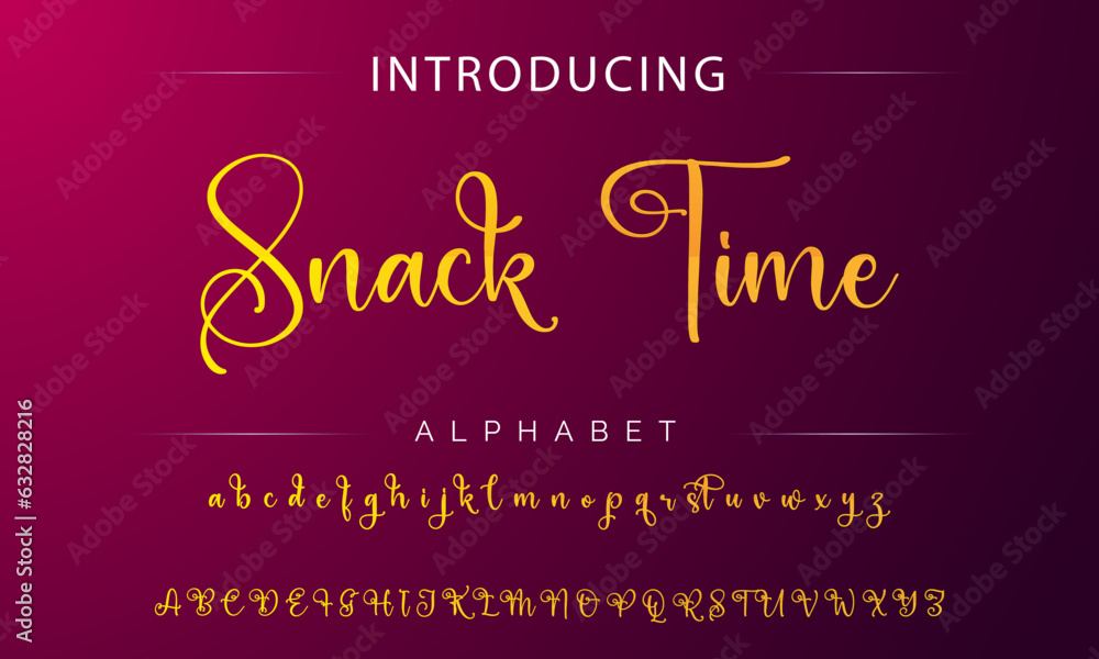 Snack Time Signature Font Calligraphy Logotype Script Font Type Font ...