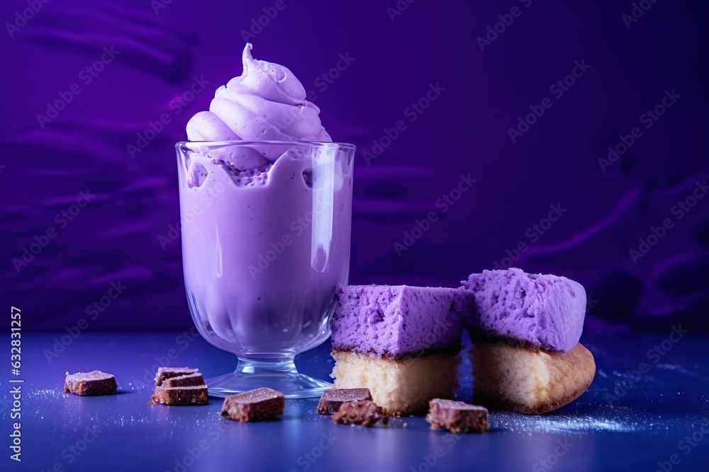 Ube Flavor Desserts on Purple Background. Stock Photo | Adobe Stock
