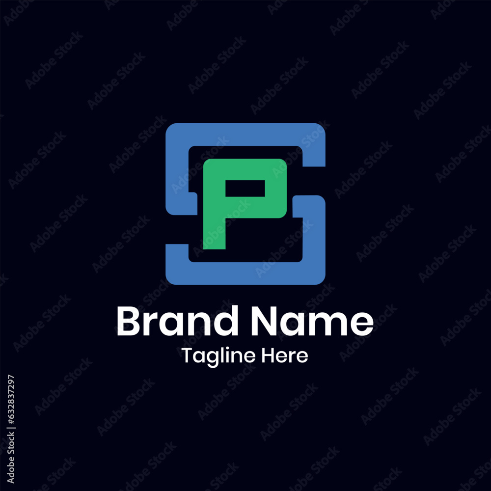 Alphabet letter icon logo SP, Modern Initial SP logo design vector ...