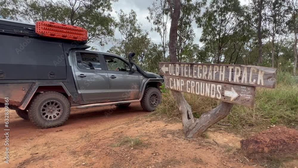 CAPE YORK, QLD - JUNE 13 2023:Australian off road vehicle driving on ...