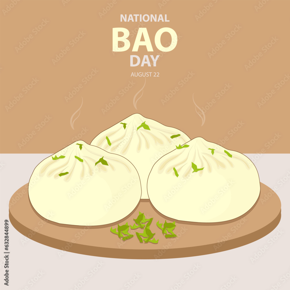 National Bao Day on august 22 with vector illustration some bao also ...