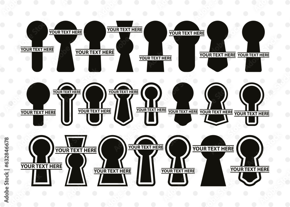 Keyhole Symbol Split Monogram, Keyhole Symbol Svg, Keyhole Svg, Lock ...