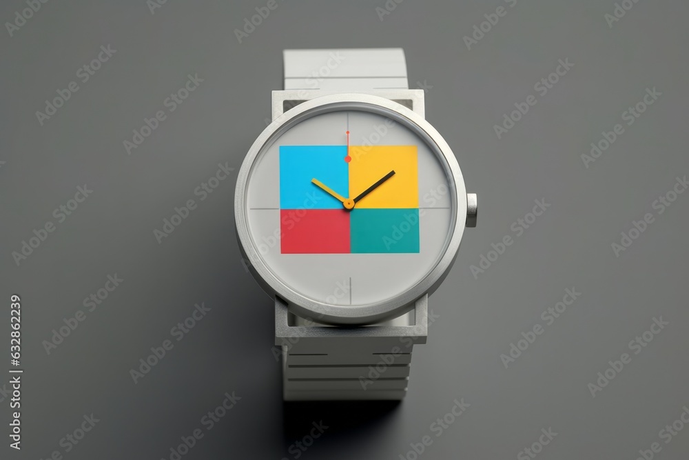 Wrist watch in modern and retro style by luxury color design Created ...