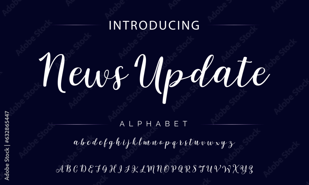 News Update signature Font Calligraphy Logotype Script Brush Font Type ...