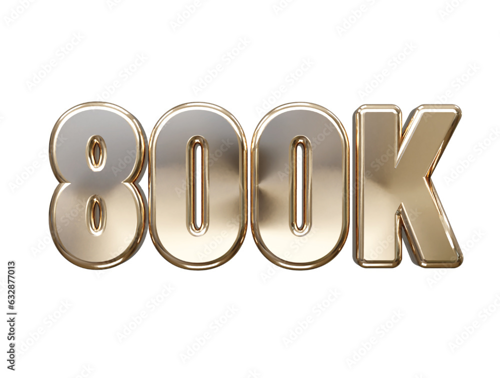 800k 3d gold text effect vector transparent element Stock Vector ...