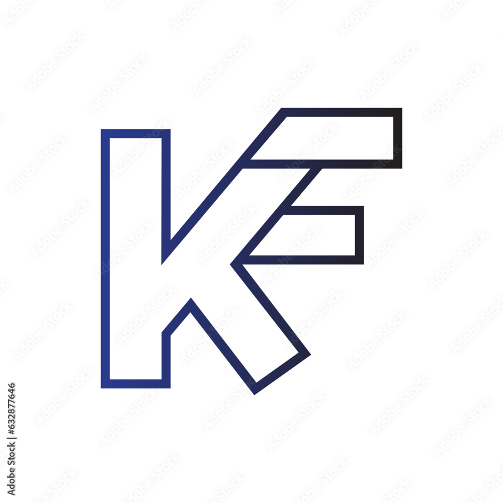 KF letter background vector design, KF logo design. Stock Vector ...
