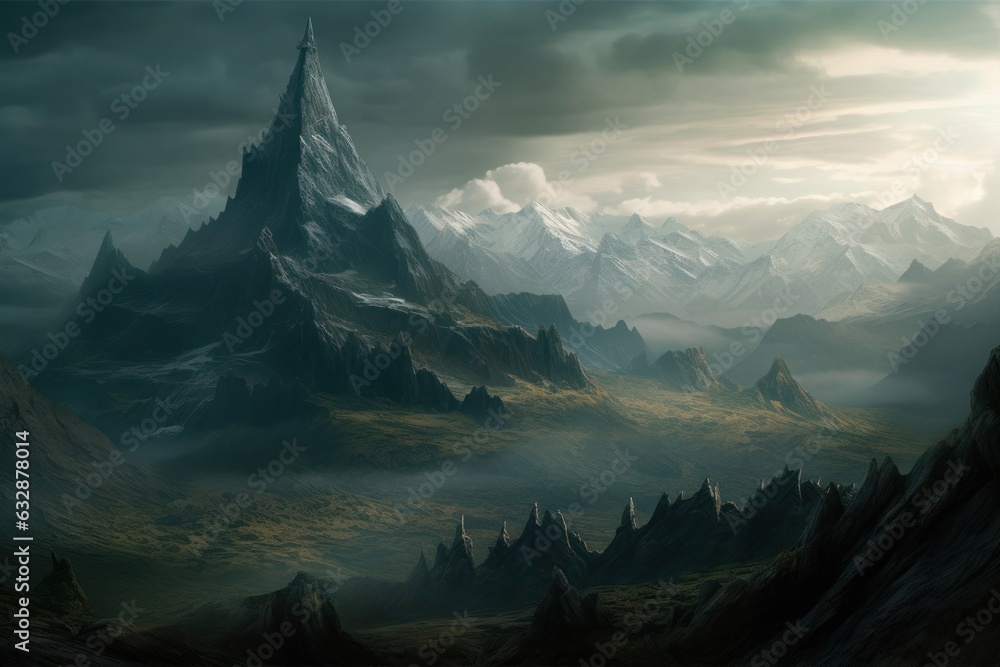 Foto de Concept art illustration of lonely mountain from hobbit ...