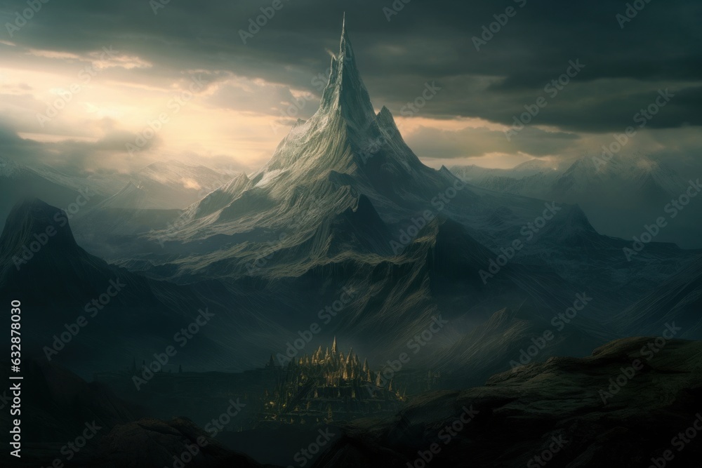 Concept art illustration of lonely mountain from hobbit desolation of ...