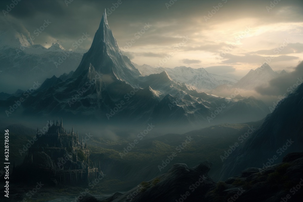 Concept art illustration of lonely mountain from hobbit desolation of ...