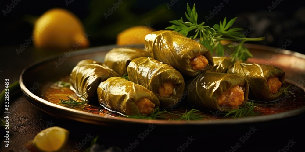 Dolma close-up. A national dish. Dolma, cabbage rolls, sarmale ...