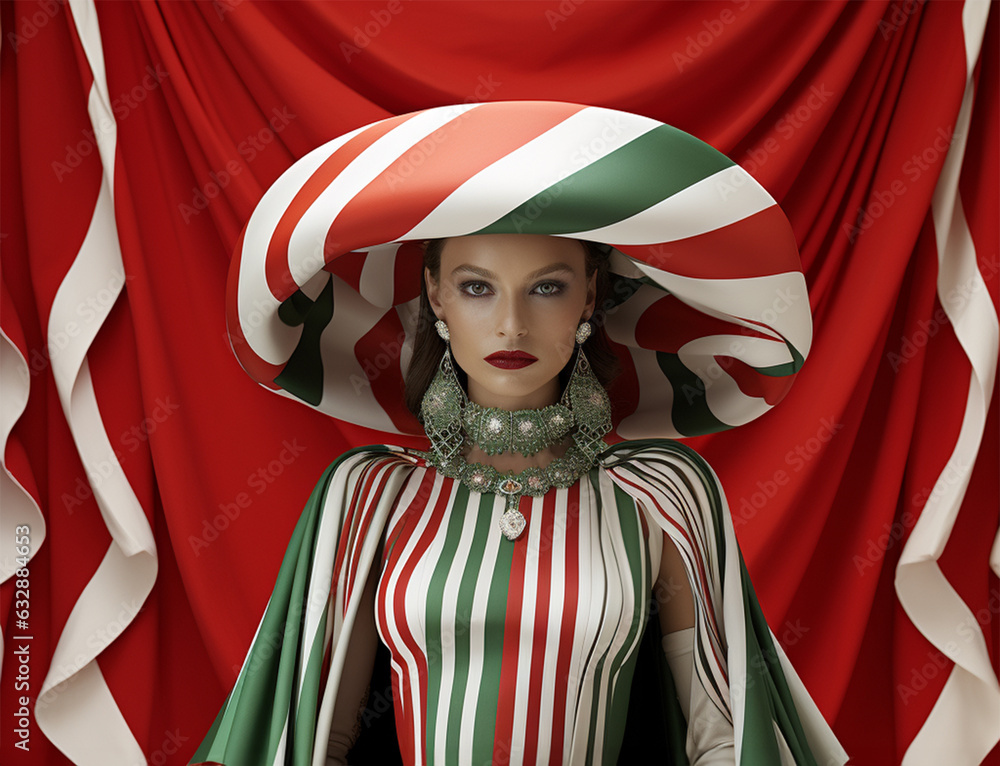 stunningly beautiful girl model dressed in the colors of the national ...