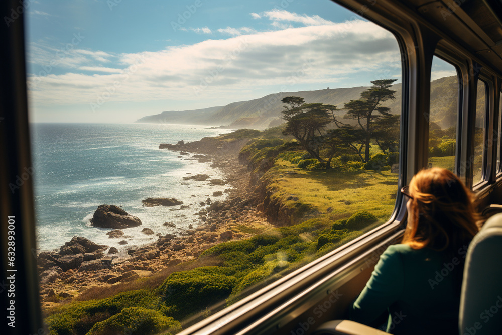 train journey along a coastal route, enjoying breathtaking views of the ...
