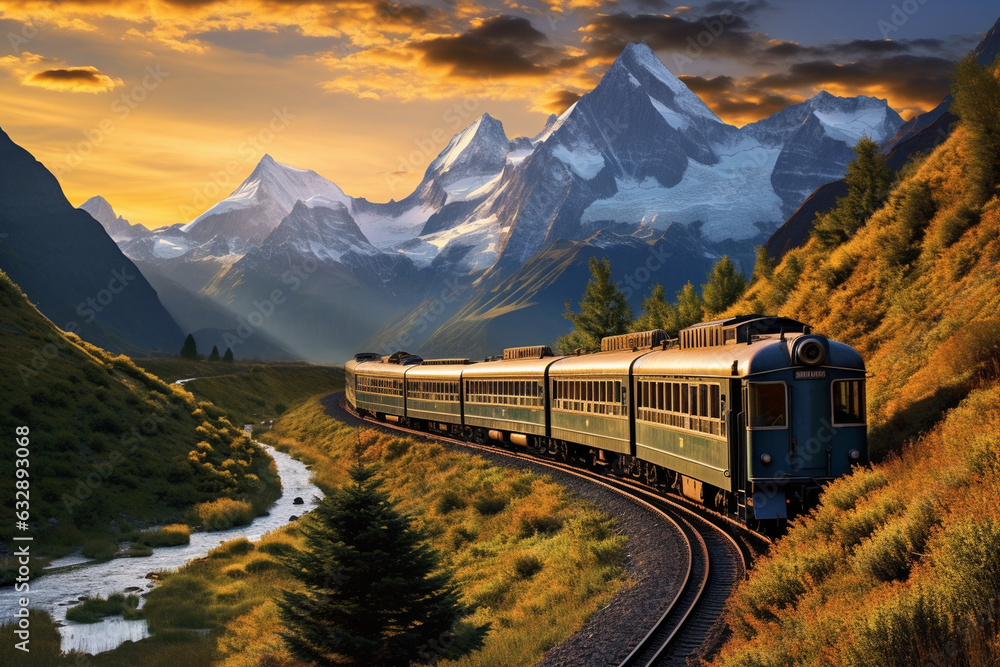 train journey through mountainous regions, witnessing spectacular ...