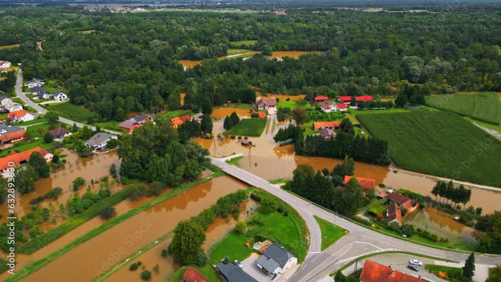Horrific Aerial 4K Drone footage of August, floods in Pomurje region of ...
