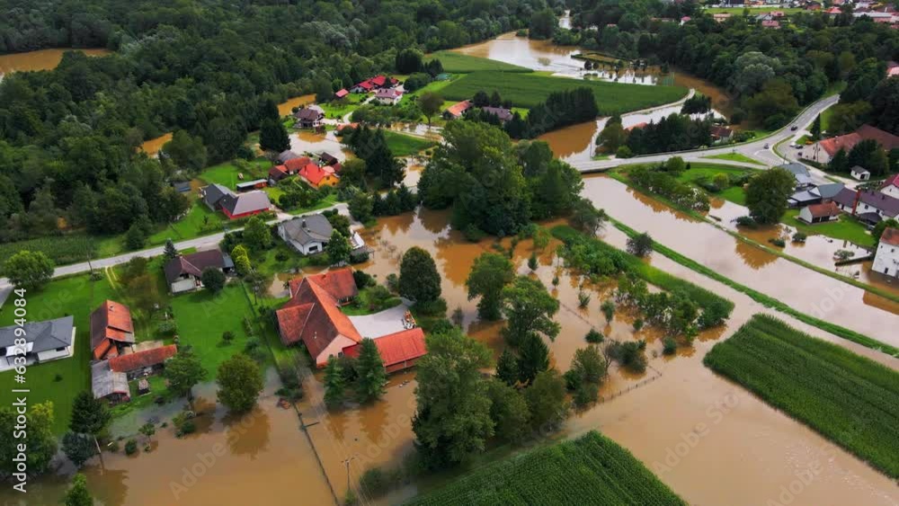 Horrific Aerial 4K Drone footage of August, floods in Pomurje region of ...