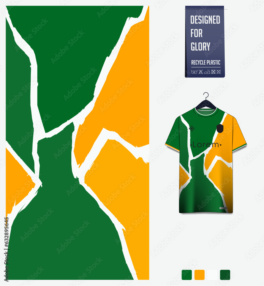 Soccer jersey pattern design. Abstract pattern on green background for ...