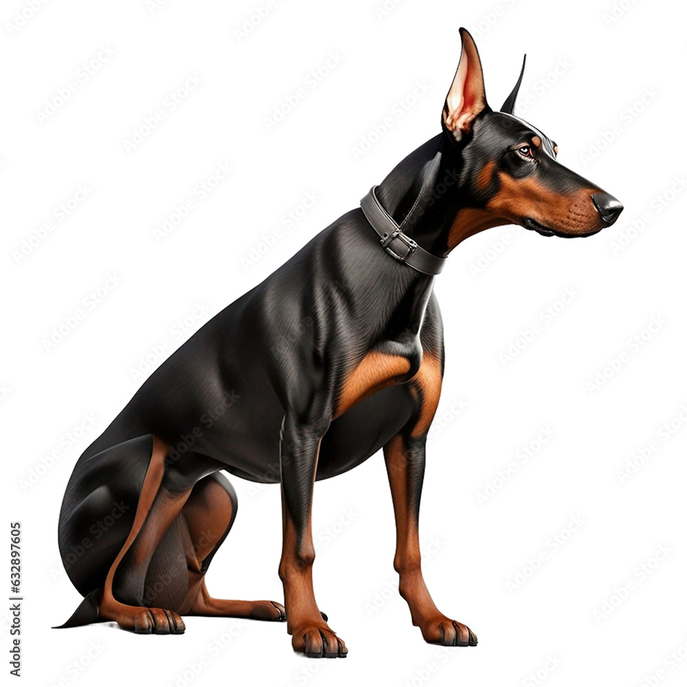Doberman isolated on transparent background Stock Photo | Adobe Stock