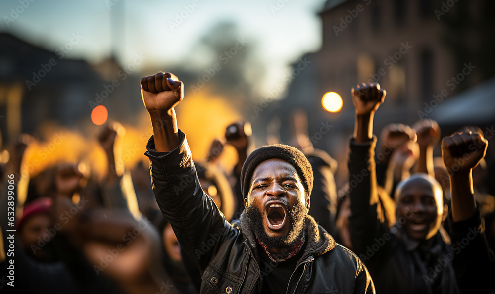 Activist protesting against racism and fighting for equality - Black ...