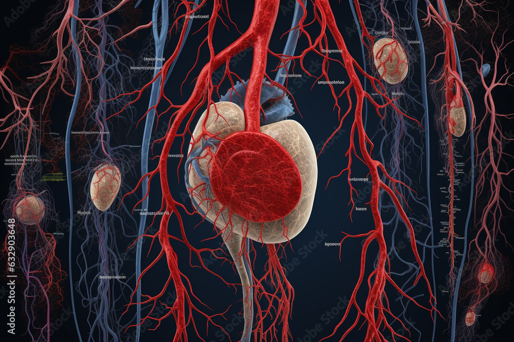 An illustration of the different types of blood vessels and their ...