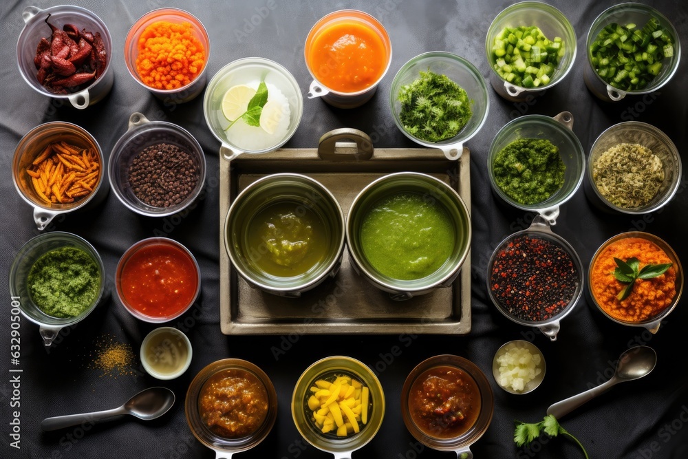 step-by-step chutney making process in a grid-style layout Stock Photo ...