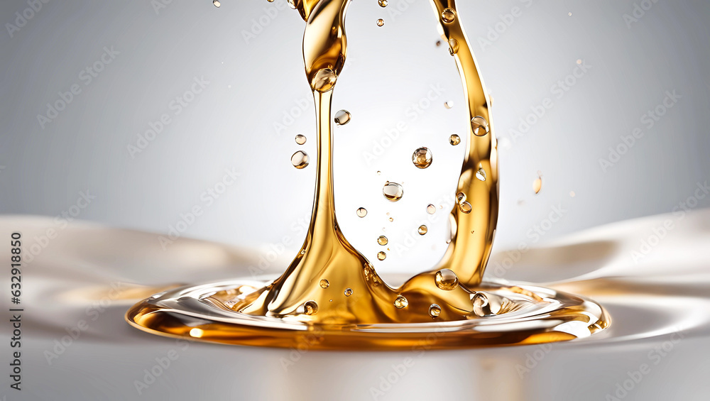 yellow drop oil, Liquid gold oil drop ripple background, abstract ...