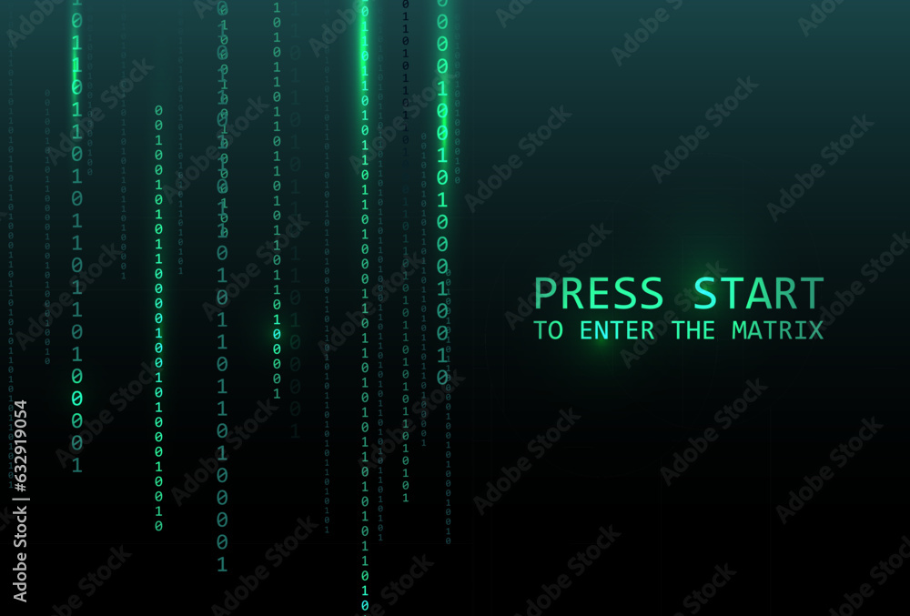 Poster Free vector matrix style binary code digital background with falling numbers – Wall Art ...
