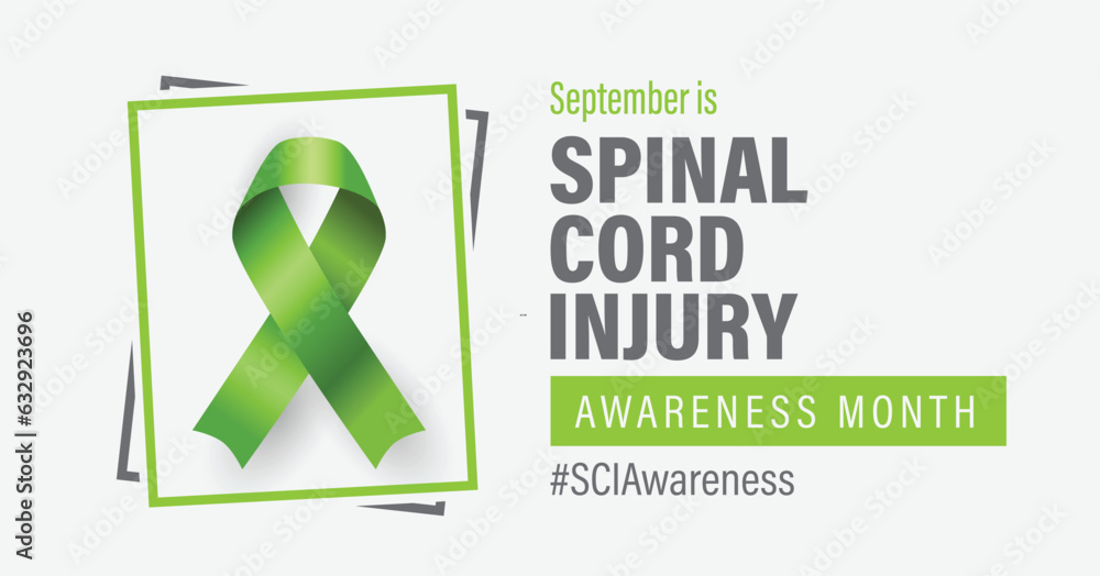 September is spinal cord injury awareness month banner. SCI education ...
