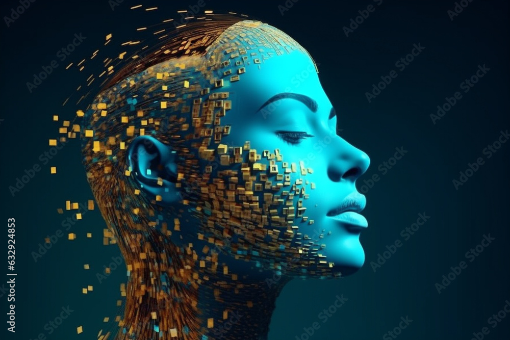 Intersection of human face and artificial intelligence, where ...