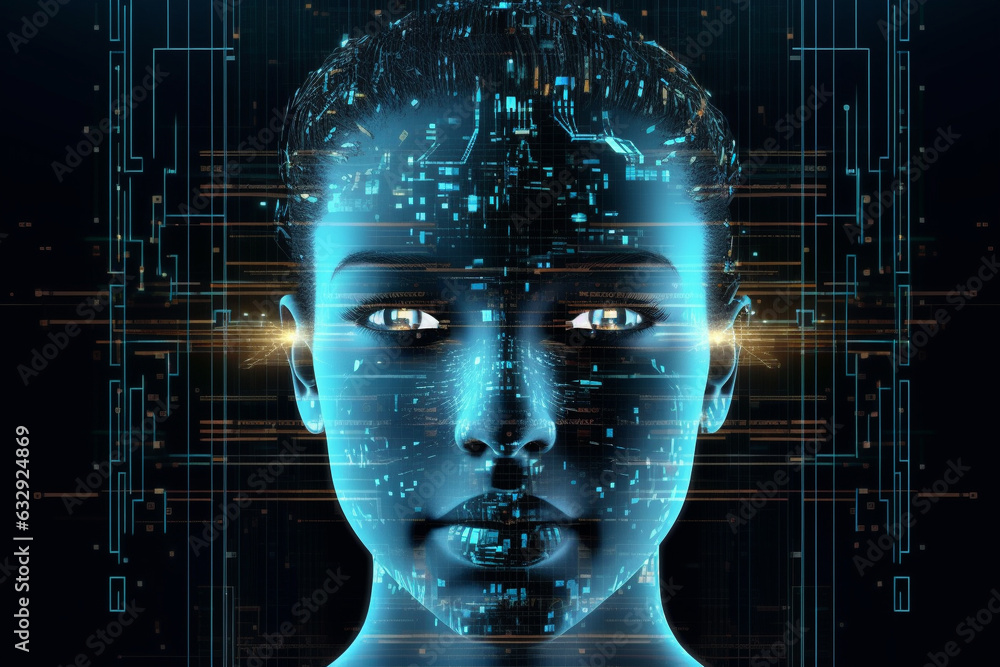 Intersection of human face and artificial intelligence, where ...