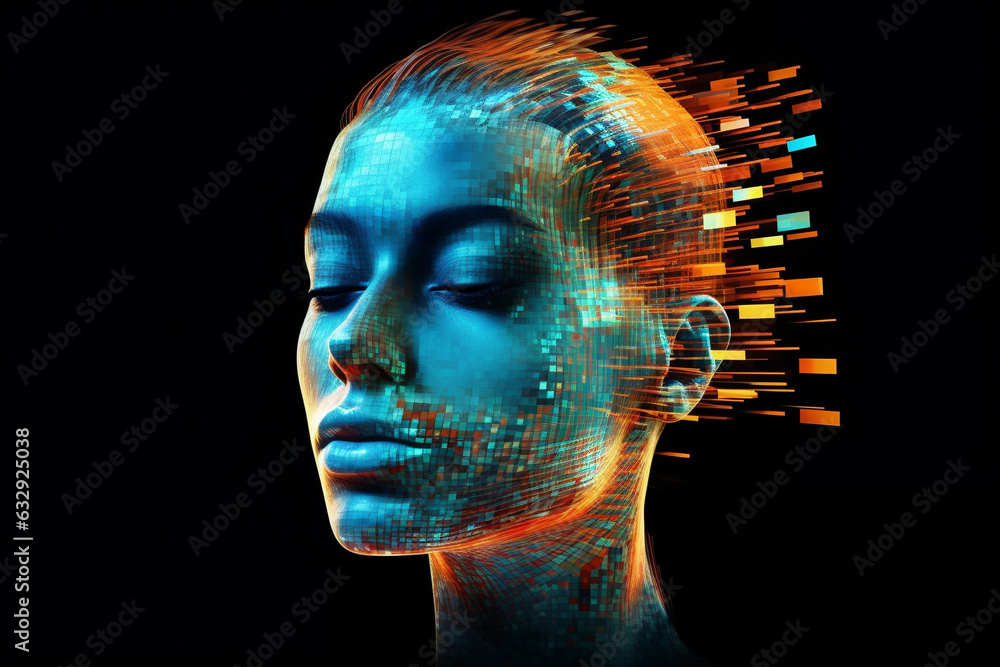 Intersection of human face and artificial intelligence, where ...