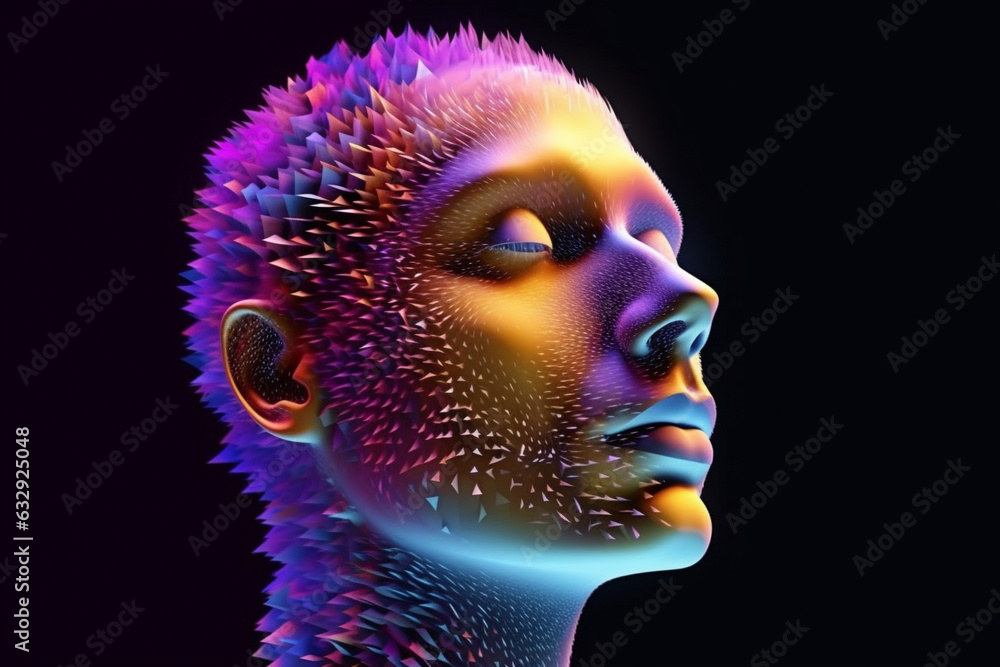 Intersection of human face and artificial intelligence, where ...