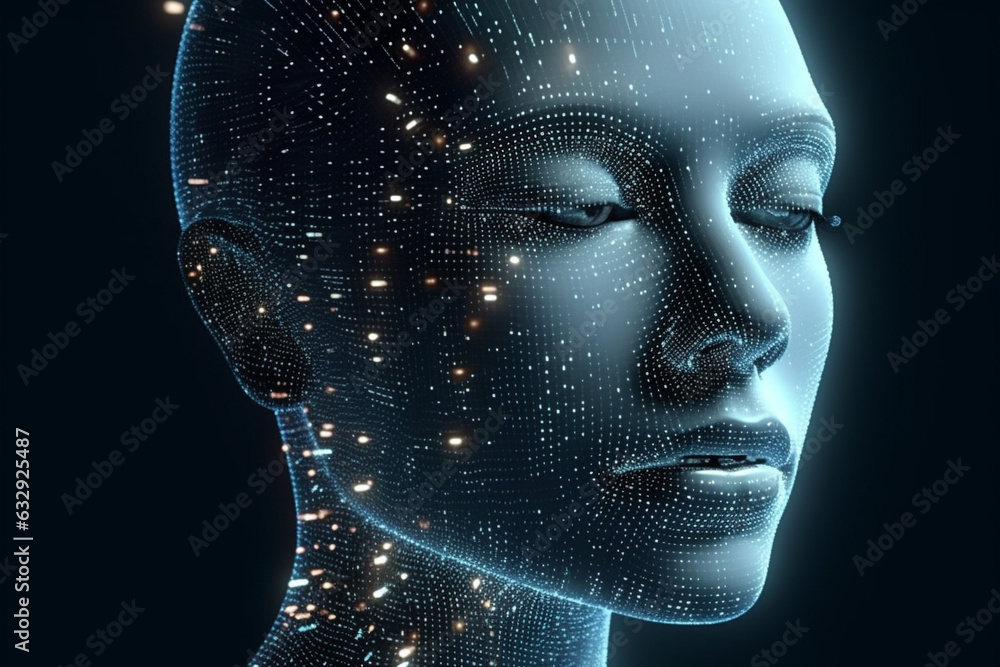 Intersection of human face and artificial intelligence, where ... Intersection of human face and artificial intelligence, where ...