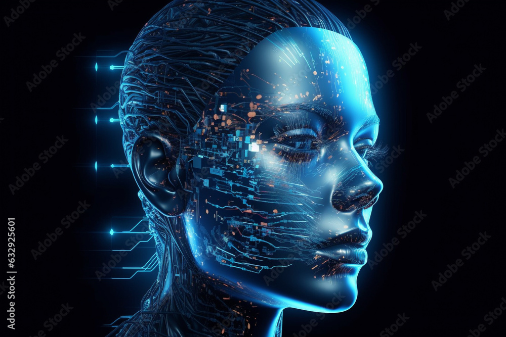 Intersection of human face and artificial intelligence, where ...