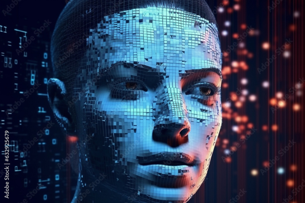 Intersection of human face and artificial intelligence, where ...